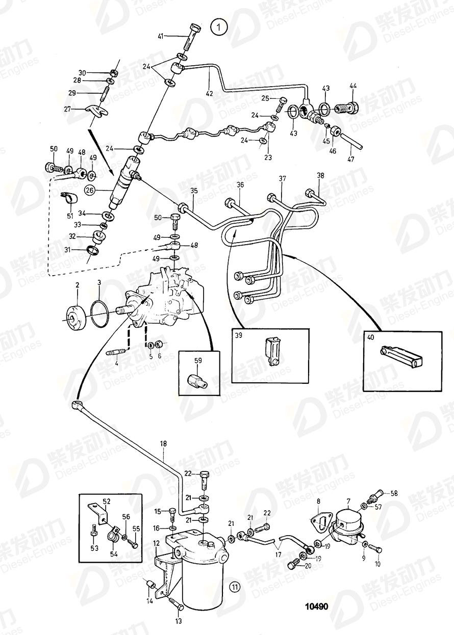 Volvo 1544137 Leak-off line 1544137 Fuel System spare parts-Generator ...
