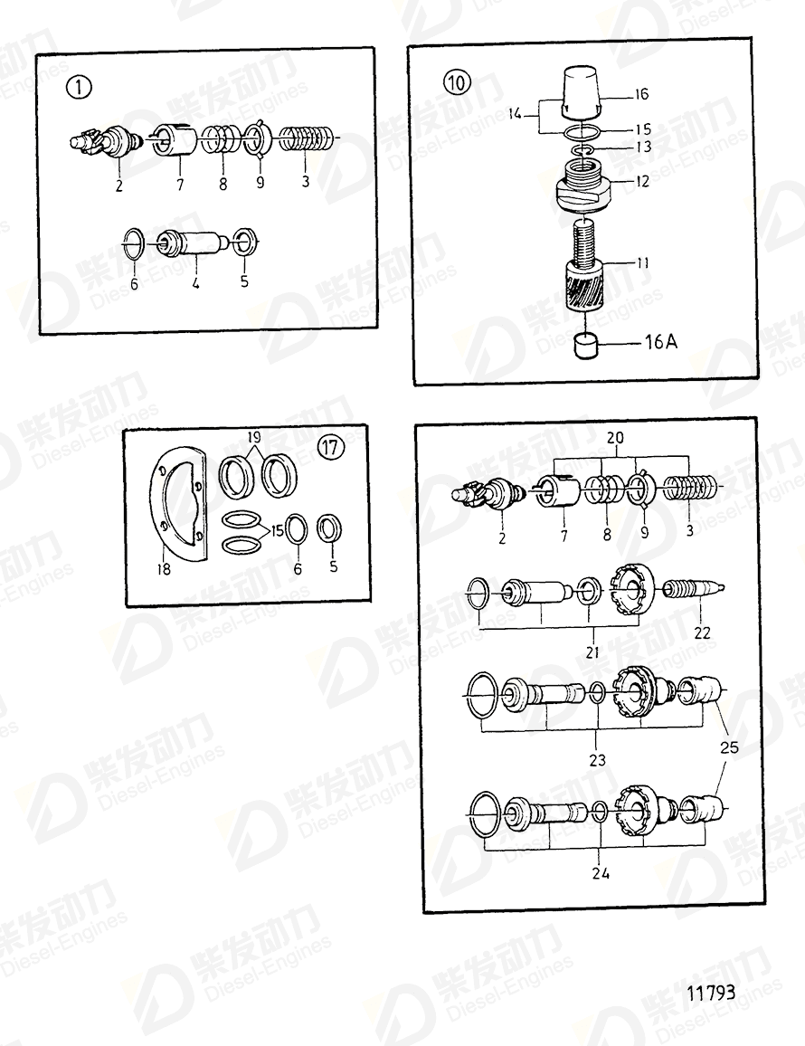 Volvo 3090964 Repair kit 3090964 Rear Axle spare parts-Generator engine ...