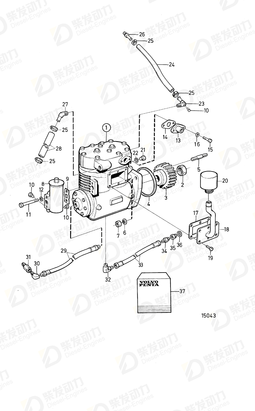 Volvo 1080437 Compressor 1080437 Engine spare parts-Generator engine ...