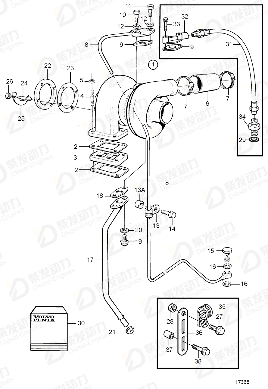 Volvo 862044 Oil return pipe 862044 Intake and Exhaust System spare ...