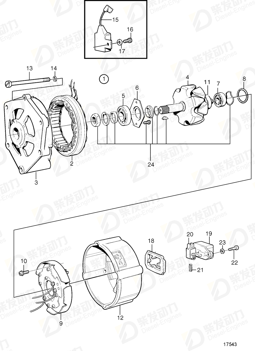 Volvo 244338 Gasket 244338 Electrical System spare parts-Generator ...