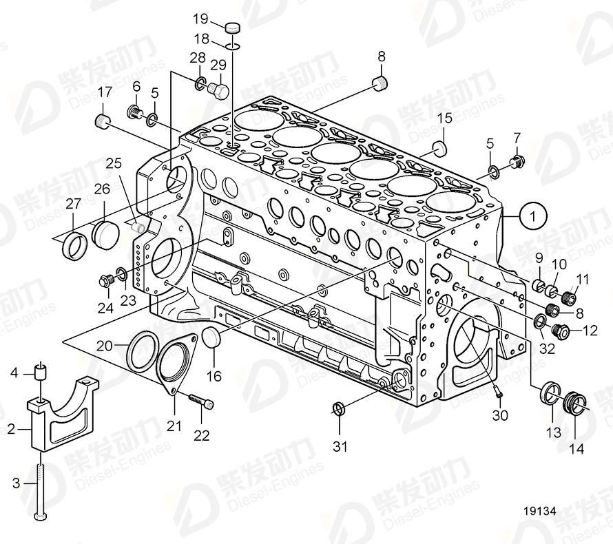 Volvo 22427517 Cylinder block 22427517 Engine spare parts-Generator ...
