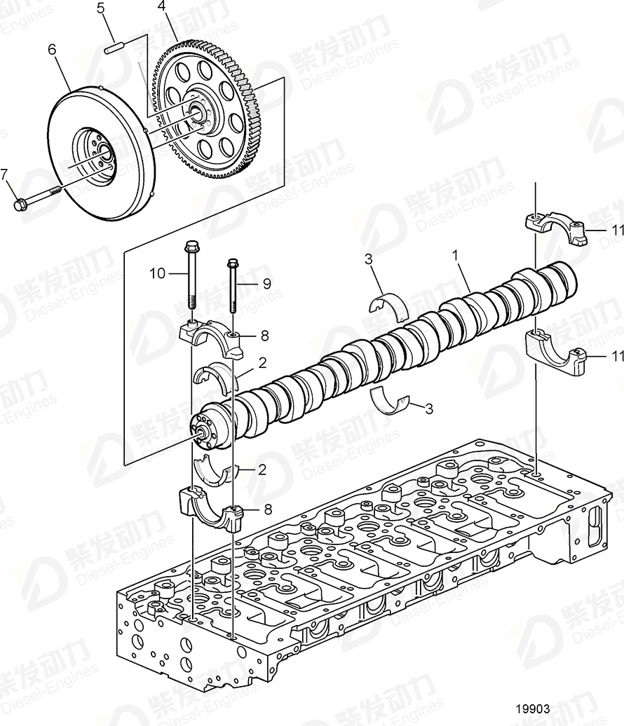 Volvo 22879254 Camshaft bearing kit 22879254 Engine spare parts ...