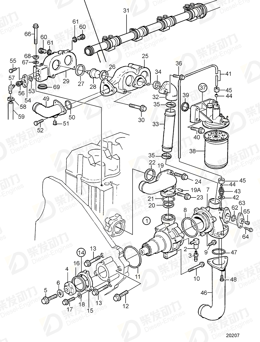 Volvo 1556081 Connecting pipe 1556081 Cooling System spare parts ...