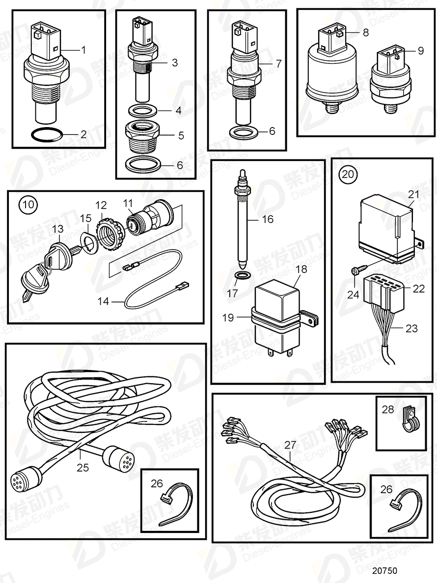 Volvo 888001 Starter switch 888001 Electrical System spare parts ...
