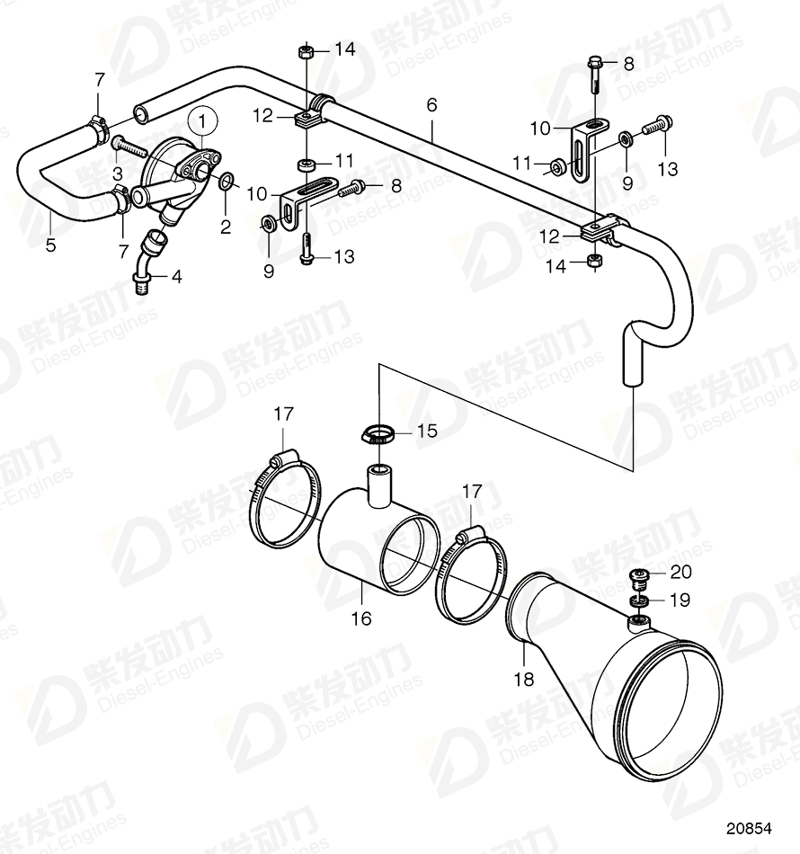 Volvo 20593233 Connecting pipe 20593233 Intake and Exhaust System spare ...