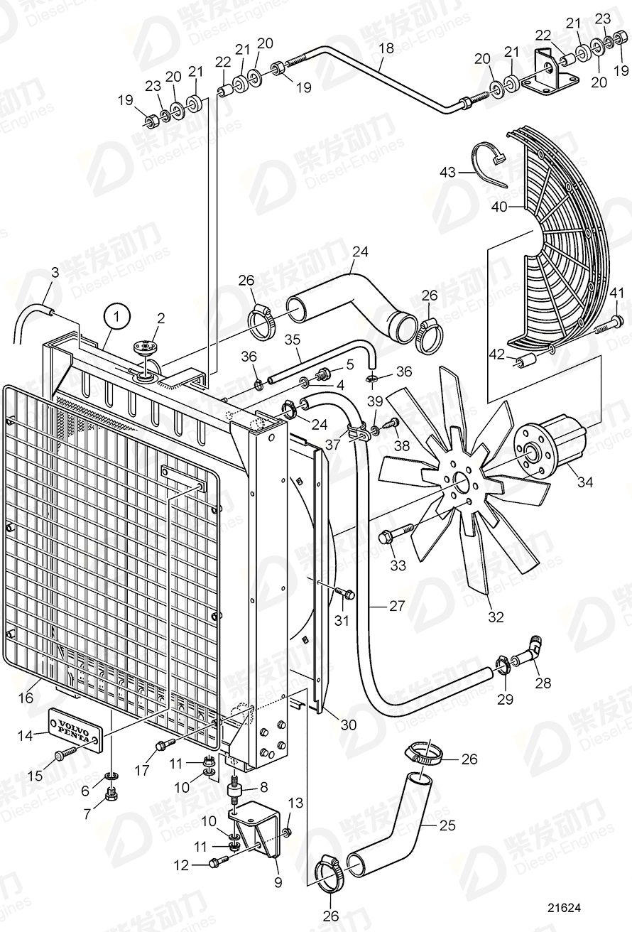 Volvo 3825553 Fan shroud 3825553 Cooling System spare parts-Generator ...