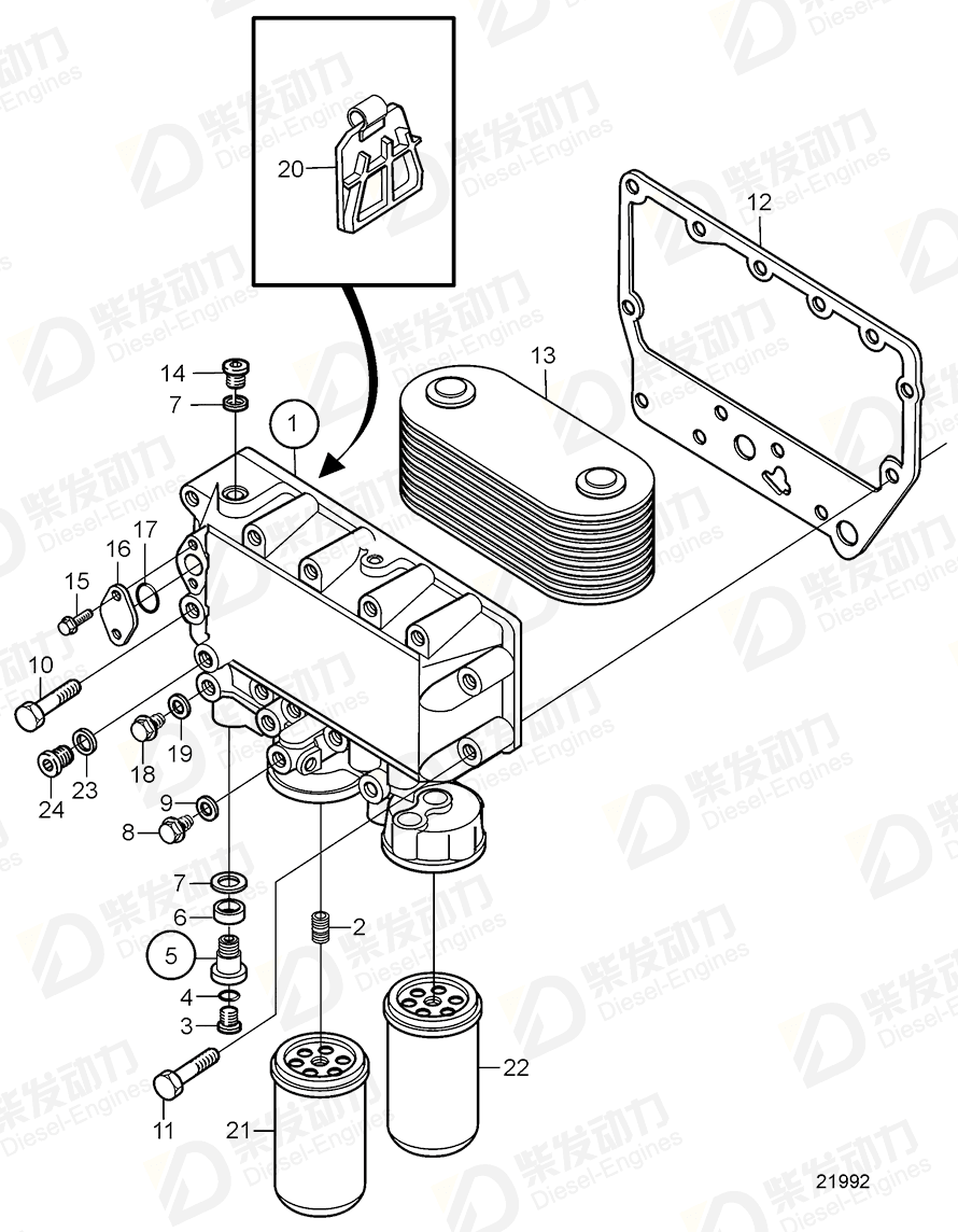 Volvo 20715680 Oil cooler 20715680 Cooling System spare parts-Generator ...