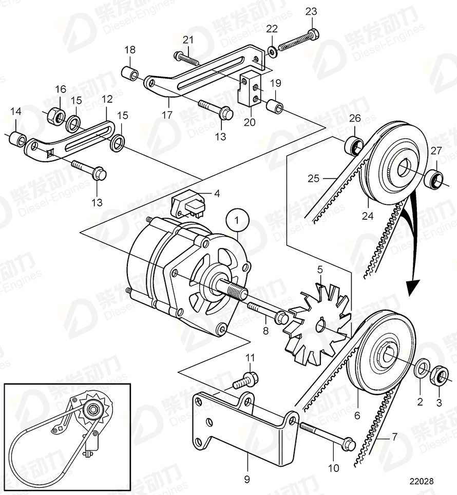 Volvo 20405796 Pulley 20405796 Electrical System spare parts-Generator ...