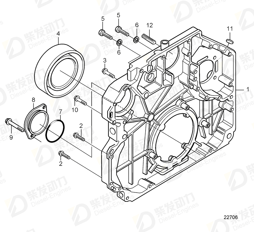 Volvo 22039480 Timing gear casing 22039480 Engine spare parts-Generator ...