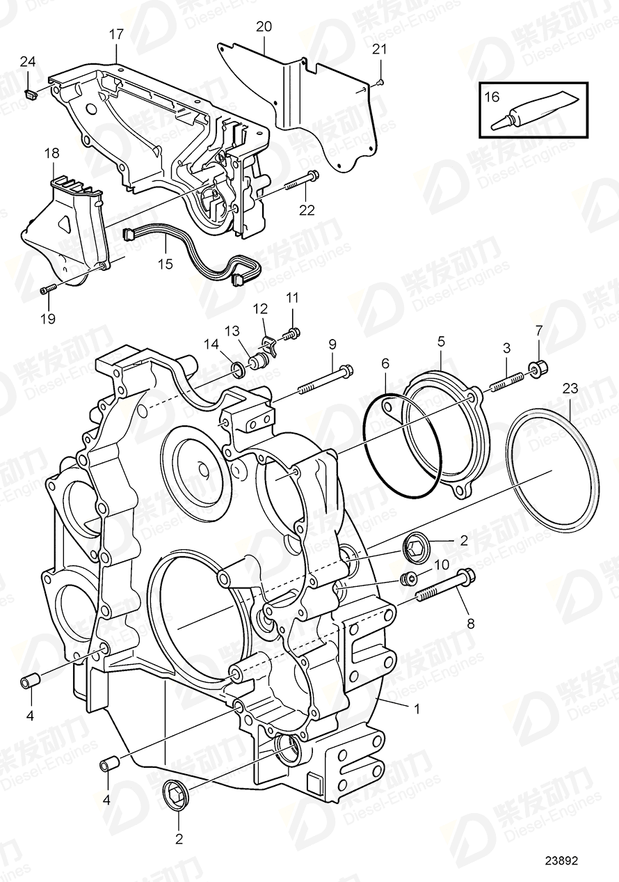 Volvo 20524643 Timing gear cover 20524643 Engine spare parts-Generator ...