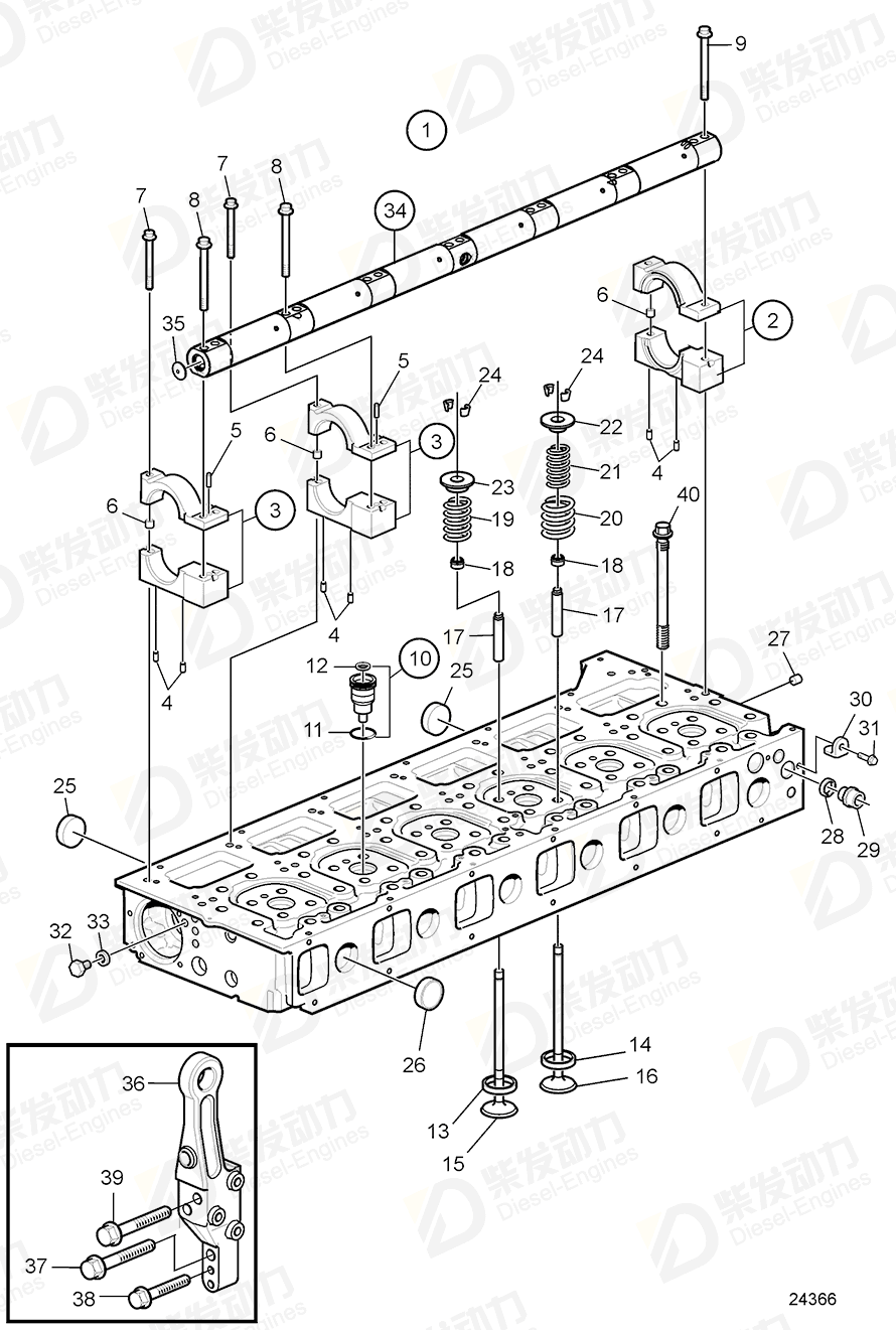 Volvo 3801357 Cylinder head 3801357 Engine spare parts-Generator engine ...