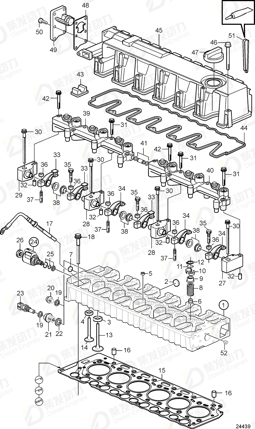 Volvo 3803974 Cylinder head 3803974 Engine spare parts-Generator engine ...