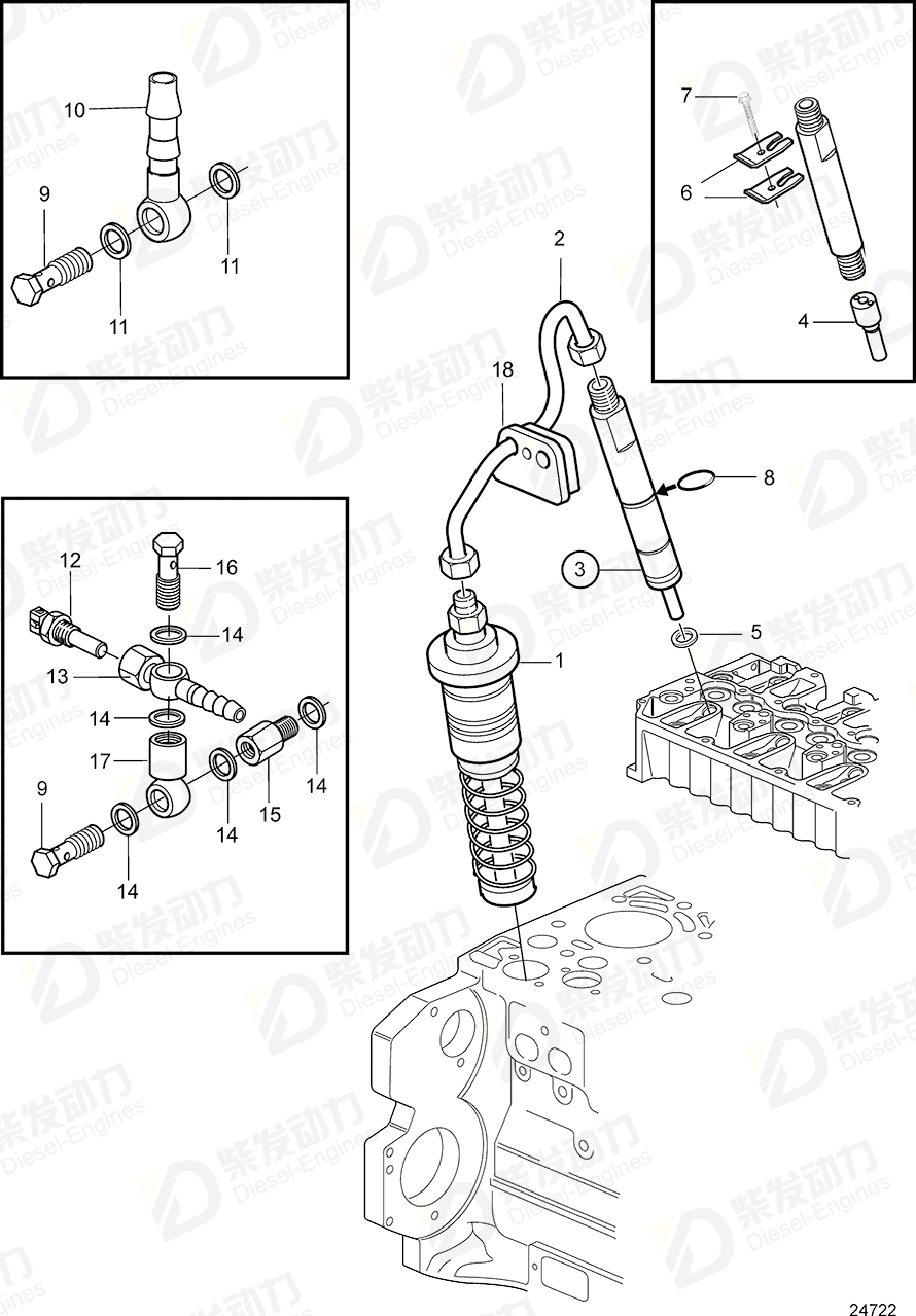 Volvo 3803964 Injector 3803964 Fuel System spare parts-Generator engine ...