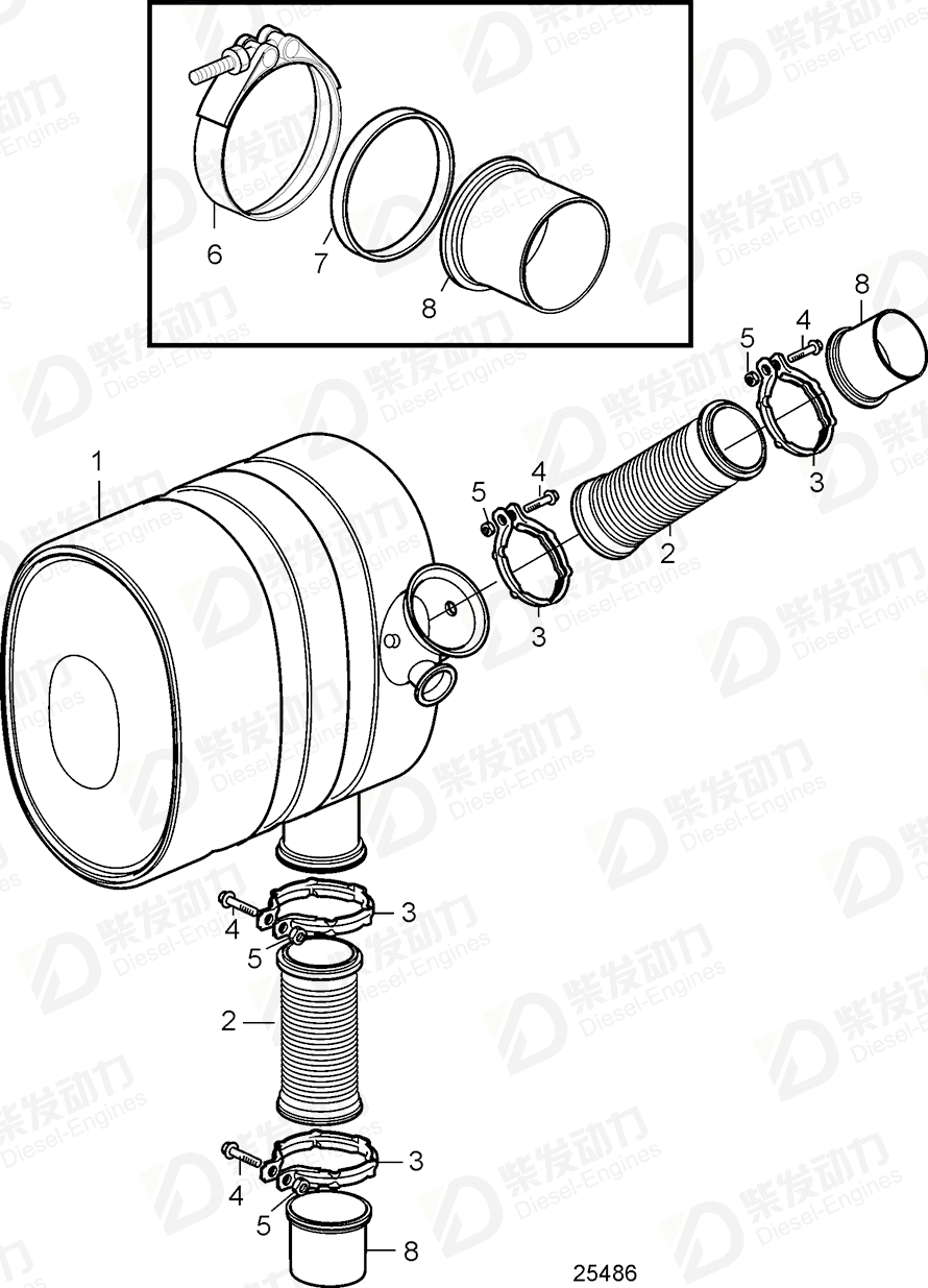 Volvo 21666934 Silencer 21666934 Intake and Exhaust System spare parts ...