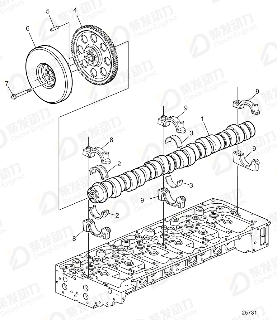 Volvo 21256607 Camshaft 21256607 Engine spare parts-Generator engine ...