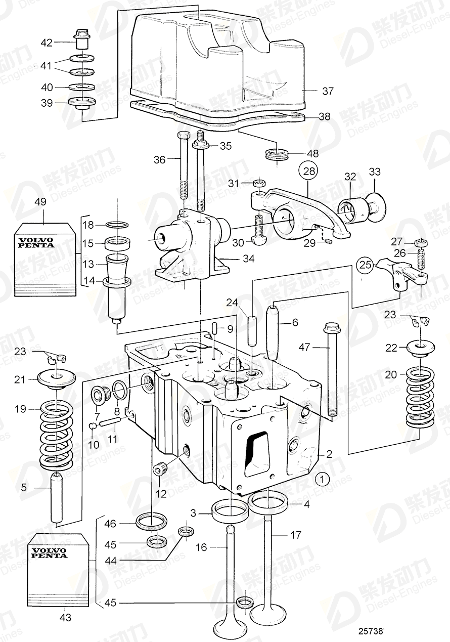 Volvo 1556590 Cylinder head 1556590 Engine spare parts-Generator engine ...