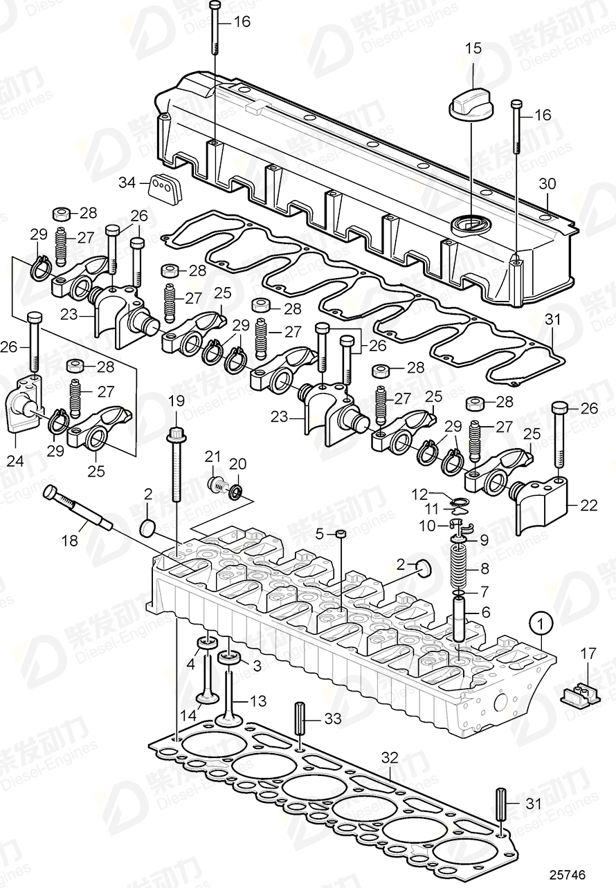 Volvo 3801397 Cylinder head 3801397 Engine spare parts-Generator engine ...