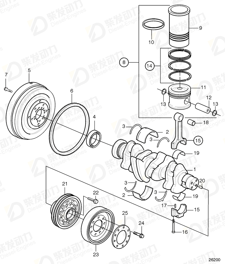 Volvo 21299547 Piston ring kit 21299547 Engine spare parts-Generator ...