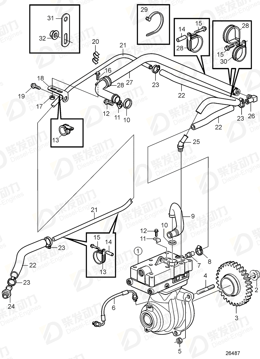 Volvo 946440 Flange screw 946440 Engine spare parts-Generator engine ...