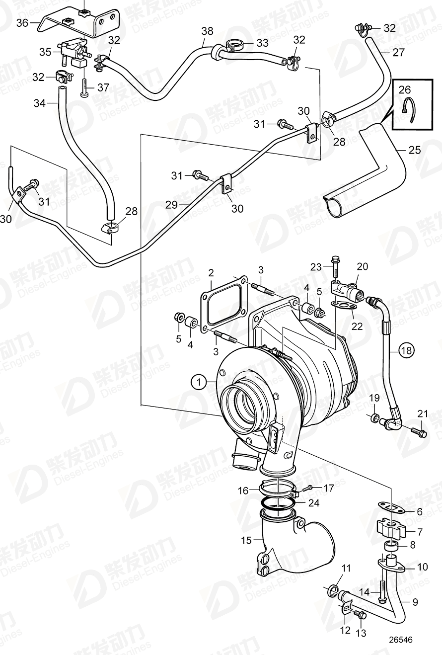 Volvo 3801470 Turbocharger, exch 3801470 Intake and Exhaust System ...