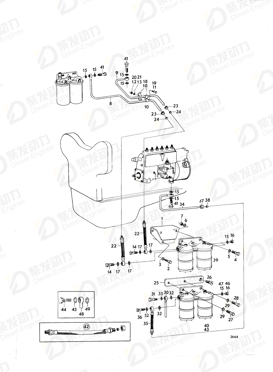Volvo 823655 Fuel pipe 823655 Fuel System spare parts-Generator engine ...