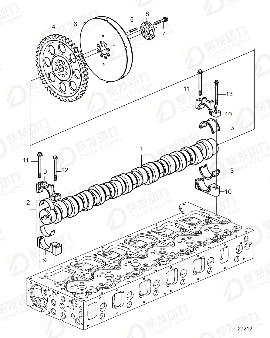 Volvo 22879257 Camshaft bearing kit 22879257 Engine spare parts ...