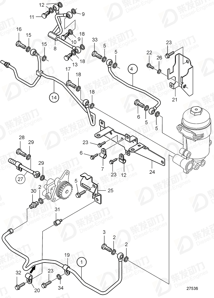Volvo 21136316 Fuel pipe 21136316 Fuel System spare parts-Generator ...