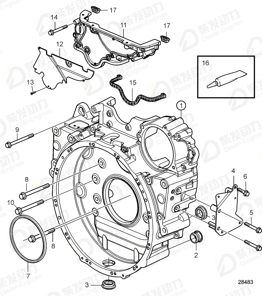 Volvo 20764595 Timing gear cover 20764595 Engine spare parts-Generator ...