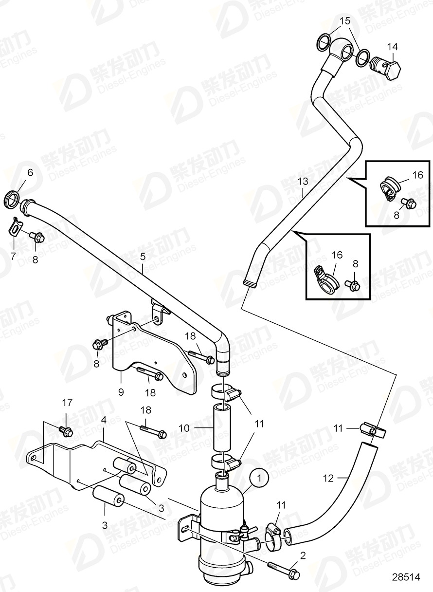 Volvo 22588011 Bracket 22588011 Intake and Exhaust System spare parts ...