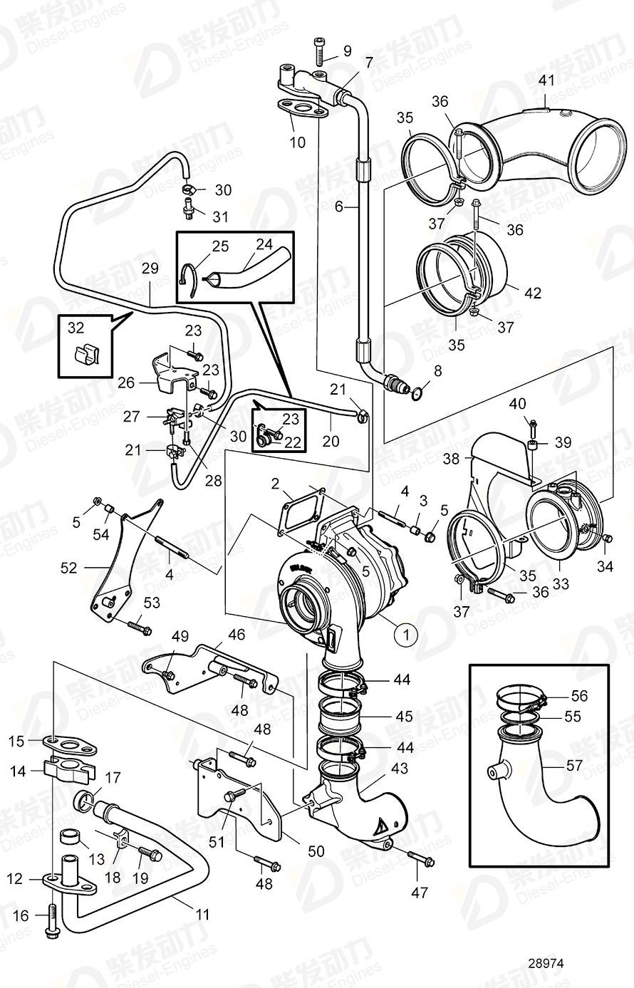 Volvo 3801421 Turbocharger 3801421 Intake and Exhaust System spare ...