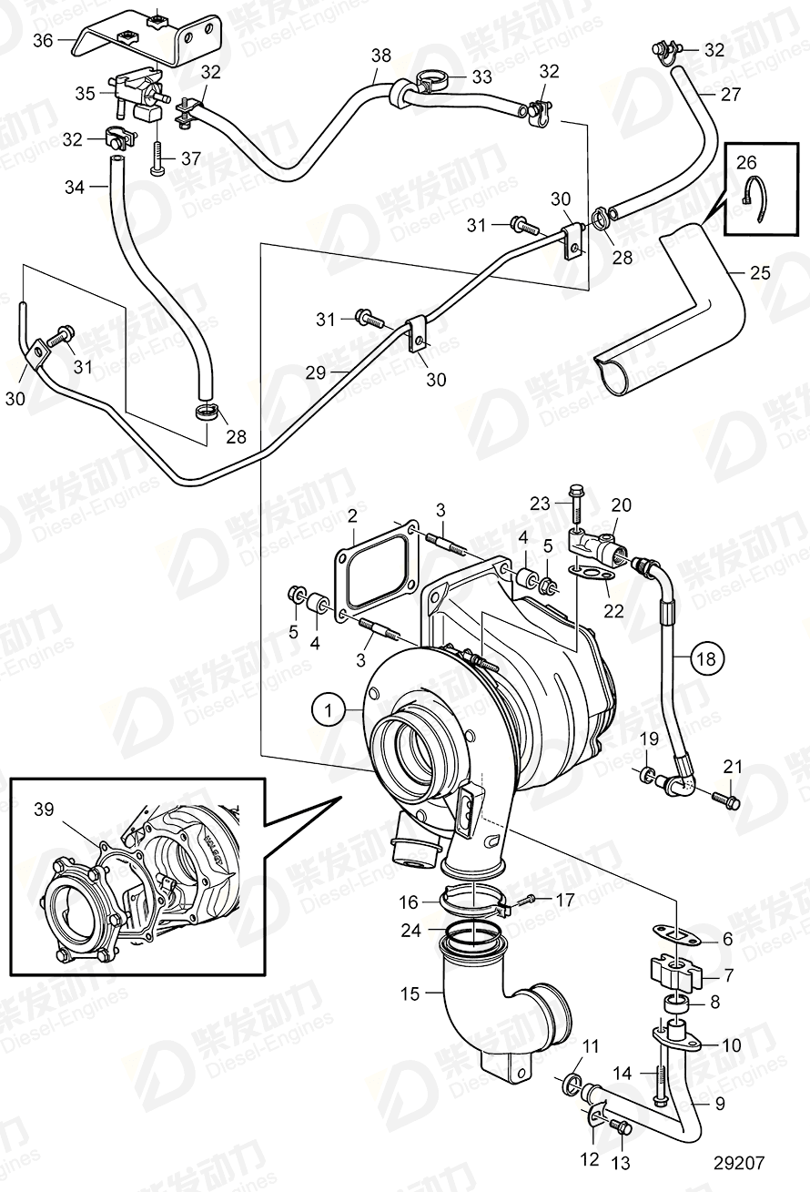 Volvo 3801266 Turbocharger 3801266 Intake and Exhaust System spare ...