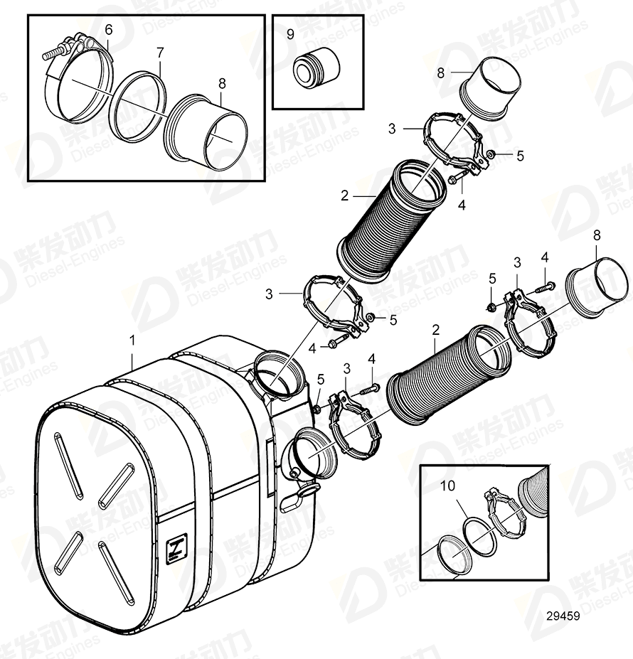 Volvo 22056195 Silencer 22056195 Intake and Exhaust System spare parts ...