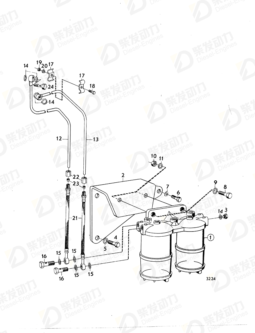Volvo 824465 Fuel pipe 824465 Fuel System spare parts-Generator engine ...