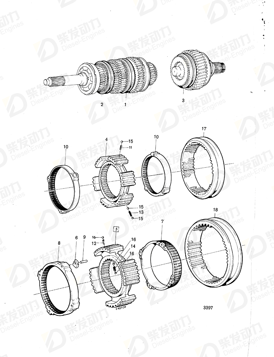 Volvo 382983 Key 382983 Gearbox spare parts-Generator engine parts Mall