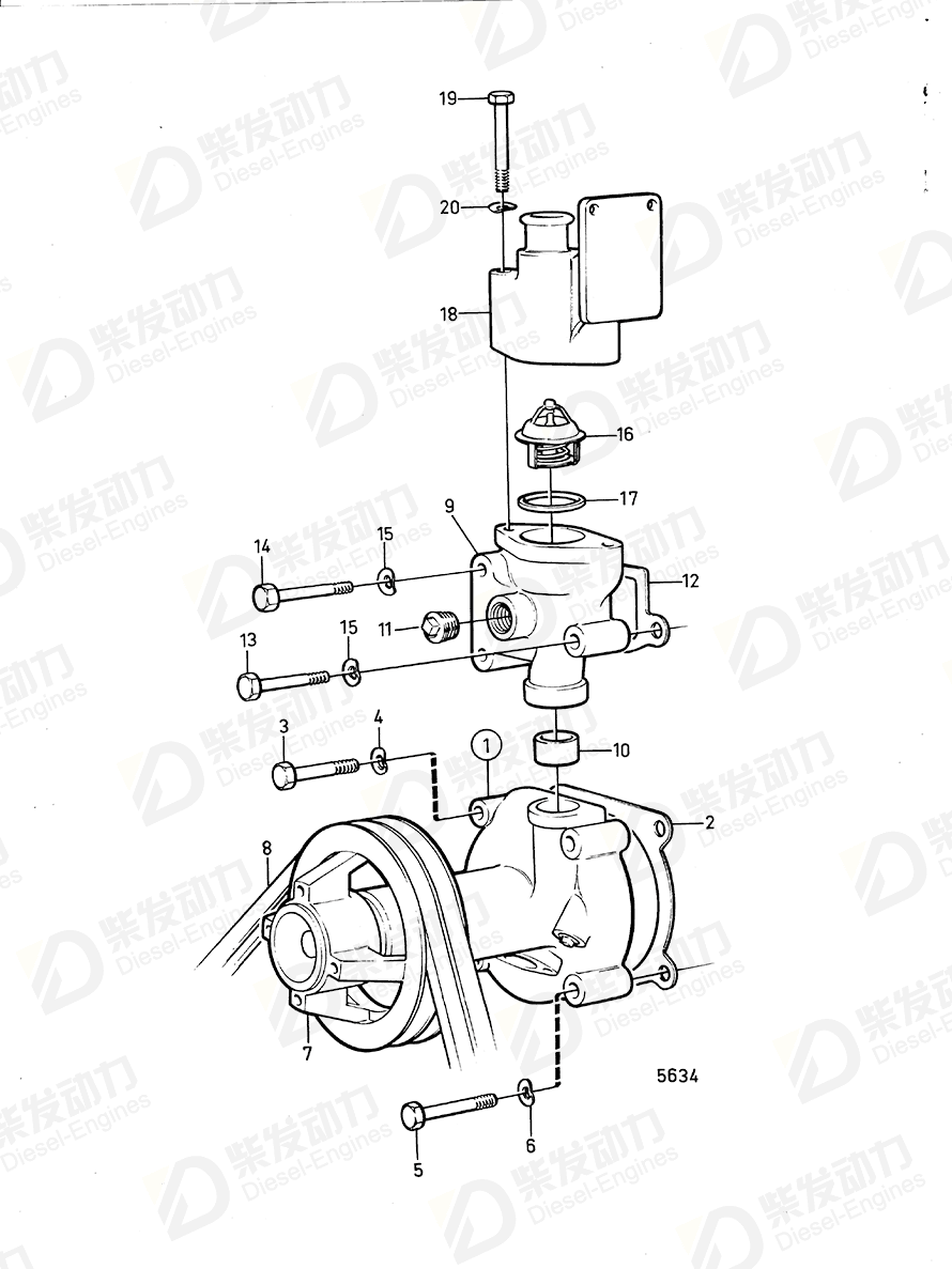 Volvo 6211541 Thermostat 6211541 Cooling System spare parts-Generator ...