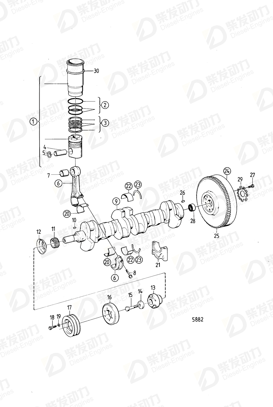 Volvo 875843 Cylinder liner kit 875843 Engine spare parts-Generator ...