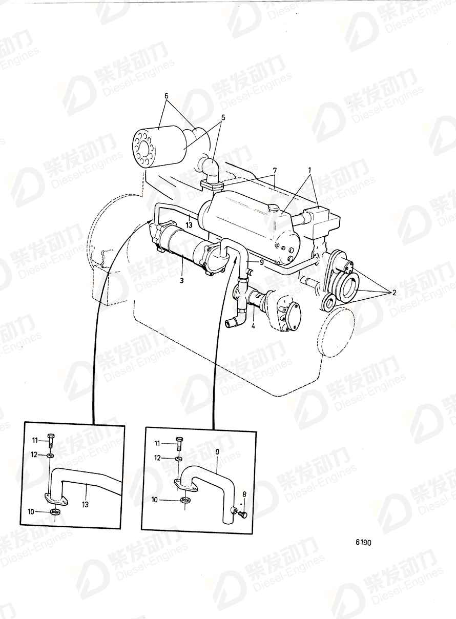 Volvo 844802 Tube 844802 Cooling System spare parts-Generator engine ...