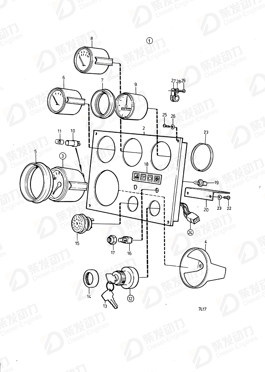 Volvo 828598 Tachometer 828598 Electrical System spare parts-Generator ...