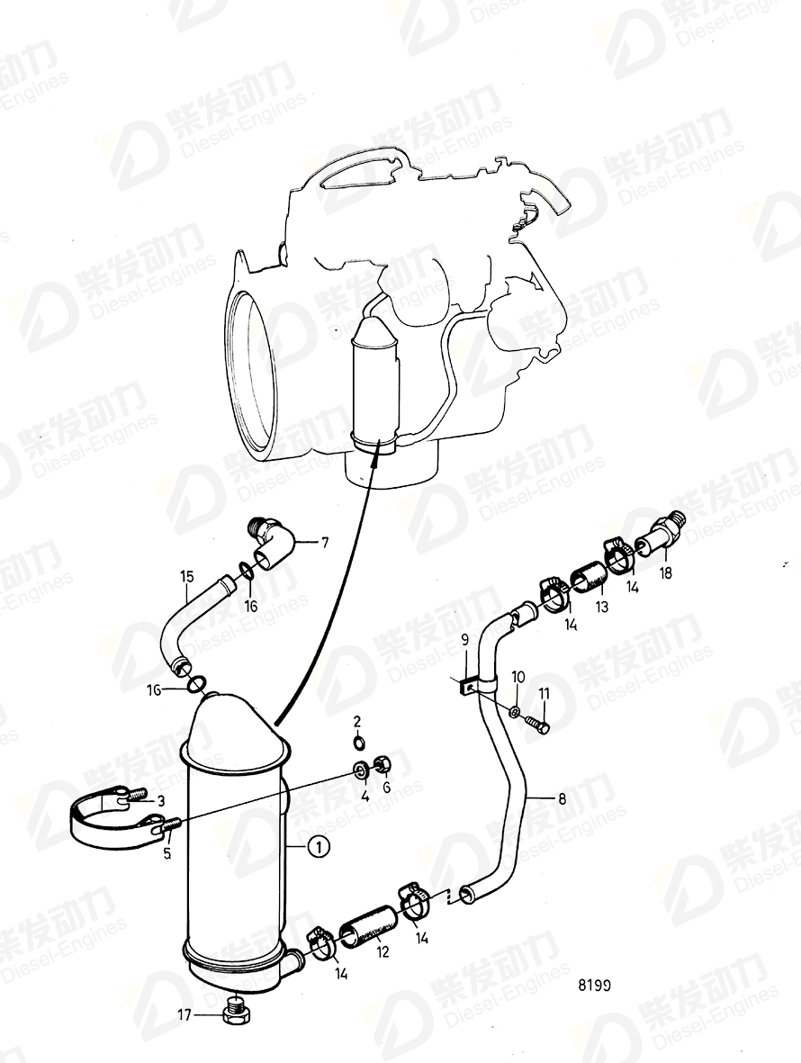 Volvo 858200 Pipe 858200 Cooling System spare parts-Generator engine ...