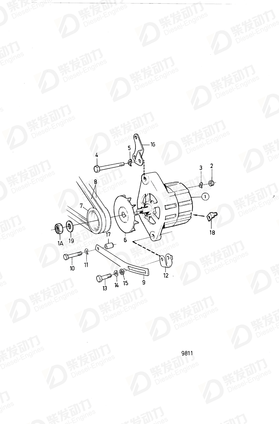Volvo 3803320 Alternator, exch 3803320 Electrical System spare parts ...